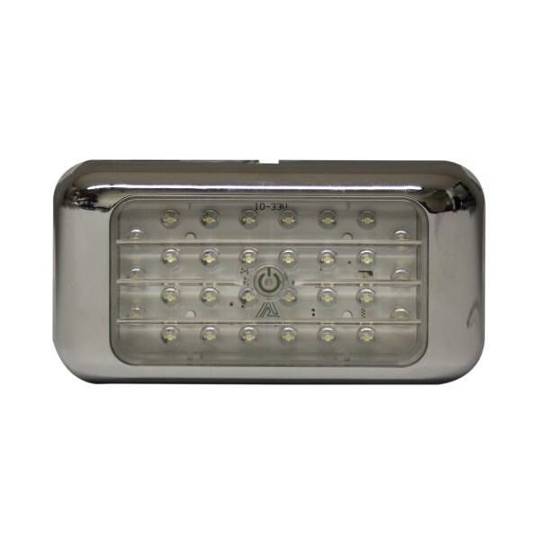 Ecco Safety Group INTERIOR LIGHTING 30 LED FLUSH MOUNT RECTANGULAR W/SWITCH 12-24V CHROME EW0241 ...